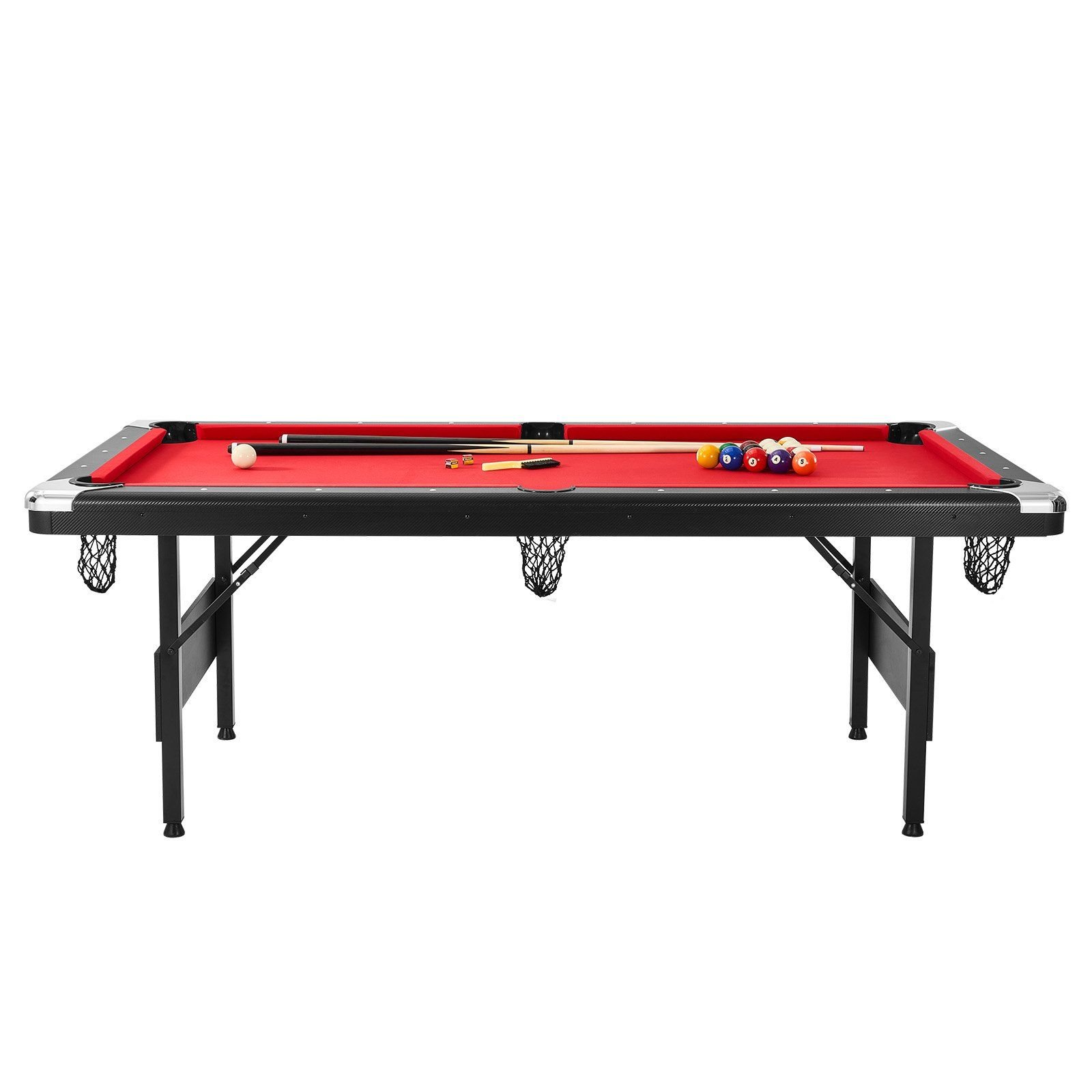 VEVOR Billiards Table, 7 ft Pool Table, Portable Foldable Space-Saving ...